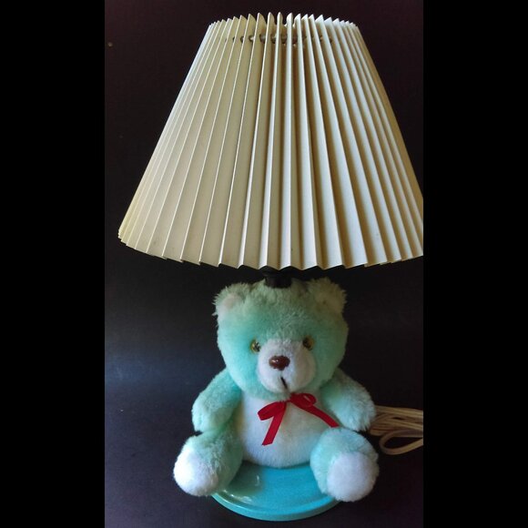 Accents | Vintage Plush Cute Teddy Bear Lamp With Shade 198s Tested ...